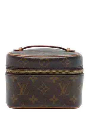 LOUIS VUITTON 1990-2010 Monogram Nice Nano Case Vanity Bag - Brown