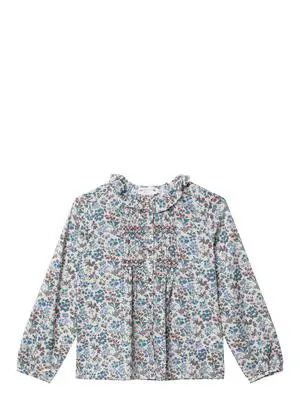 Bonpoint Cotton Blouse With Floral Print - Blue