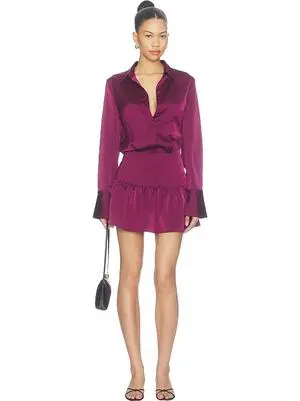 MORE TO COME MORE TO COME Danese Button Front Dress In Purple. Size L. Also