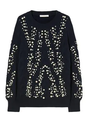 Marina Rinaldi Virgin Wool-blend Sweater - Navy