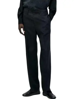 BERNER KUHL Soft Blazer Flannel Wool Trousers - Grey