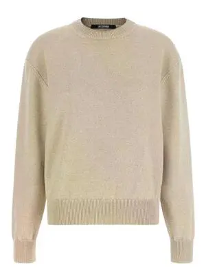 Jacquemus La Maille Moulin Logo-intarsia Sweater - Neutrals