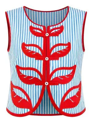 Farm Rio Striped Sleeveless Top - Blue