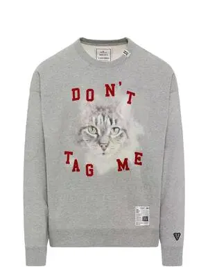 Mihara Yasuhiro Cat Printed Sweatshirt - Grey
