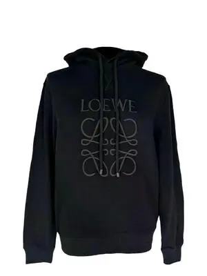 Loewe Anagram Embroidered Hoodie - Black