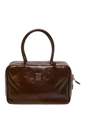 Miu Miu 2010-2026 Large Naplak Tote Bag - Brown