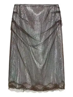 16Arlington Hedda Sequin-embellished Midi Skirt - Brown