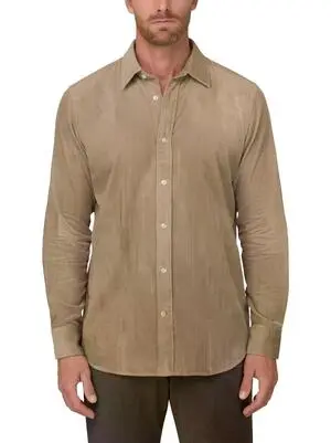 Boggi Milano Shirt In Cotton Blend Corduroy Regular Fit - Neutrals