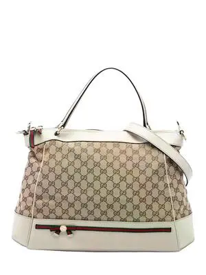 Gucci 2016-2026 Gg Canvas Web Mayfair Satchel - Neutrals