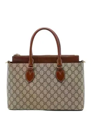Gucci 2016-2026 Gg Supreme Linea A Satchel - Neutrals