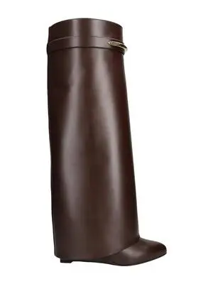 Givenchy Leather Shark Knee-high Boots 95 - Brown