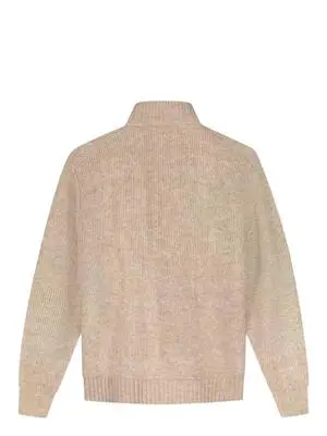 OLAF Ribbed-knit Quarter-zip Sweater - Neutrals