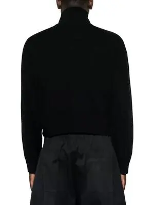 Extreme Cashmere Zip-up Knitted Cardigan Black