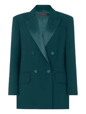 Max Mara Satin-lapel Blazer - Green