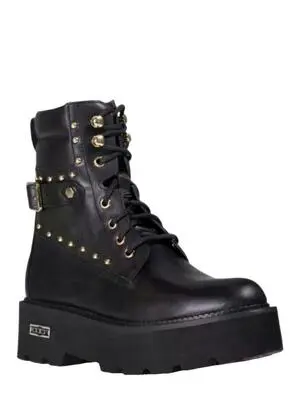 CULT Stud-embellished Lace-up Boots - Black