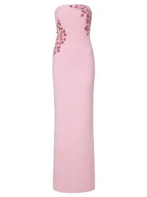 Rebecca Vallance Fresa Embellished Strapless Crepe Gown - Pink