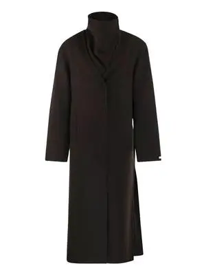 Sportmax High-neck Double-breasted Coat - Brown