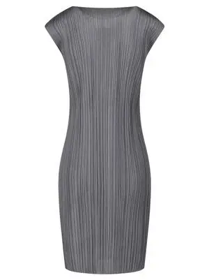 Issey Miyake Plissé-effect Mini Dress - Grey