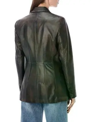 SWD BY S.W.O.R.D. Rub-off Leather Blazer