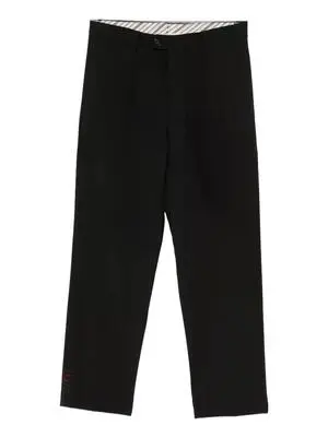 AMARANTO Pressed-crease Tailored Trousers - Black