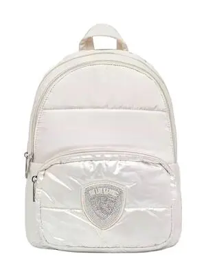 BLAUER. Quilted Crystal-embellished Backpack - White