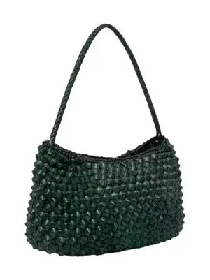 Dragon Diffusion Basil Cactus Woven-leather Shoulder Bag - Green