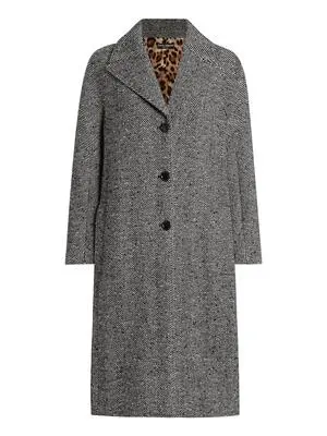 Dolce & Gabbana Long Chevron Coat Coats And Jackets - Multicolor