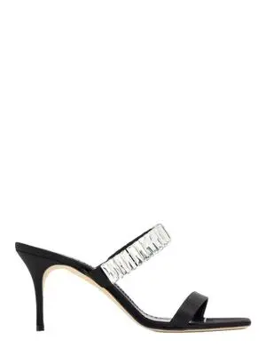 MANOLO BLAHNIK Sakobay Crystal-embellished Satin Sandals