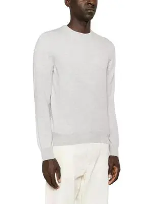 GRAN SASSO Crew-neck Ribbed-trim Sweater - Grey