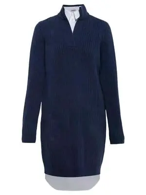 Loewe Ribbed Layered Mini Dress - Blue