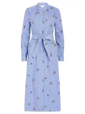 MARKARIAN Gazania Sequin-embellished Midi Shirt Dress - Blue