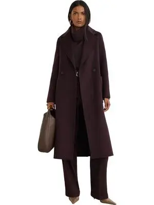 REISS Petite Wool-blend Double-breasted Blindseam Coat - Grape