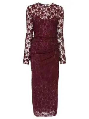 ANIYE BY Ruched Lace Dress - Red