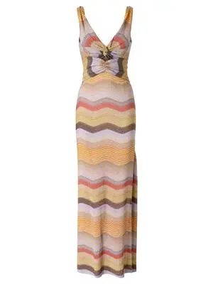 MISSONI Long Draped Dress With Wave Motif