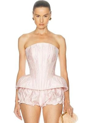AKNVAS Emmi Strapless Structured Top - Pink