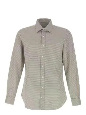 Michael Kors Micro-check Cotton Shirt - Neutrals