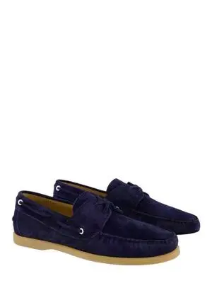 ATELIER VERDI Suede Boat Shoes - Blue
