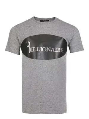 BILLIONAIRE Logo-print Snakeskin-effect T-shirt - Grey