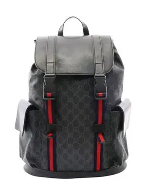 Gucci 2016-2026 Gg Supreme Web Double Buckles Backpack - Black