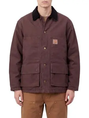 CARHARTT WORK IN PROGRESS Cotton Canvas Shirt Jacket With Velvet Collar