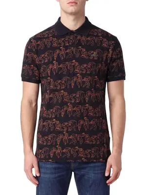 VIVIENNE WESTWOOD Slim Fit Cotton Polo Shirt With Contrast Orb Logo - Black