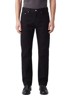 AMI Paris Straight Five-pocket Jeans In Denim - Black