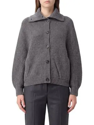 Brunello Cucinelli Pure Cashmere Cardigan With A Sailor Collar Lead