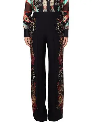 ETRO High-waisted Paisley Print Silk Palazzo Trousers
