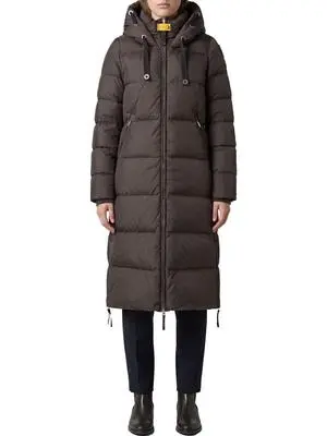 PARAJUMPERS Long Quilted Nylon Down Jacket With Hood And Zip Closure - Graphite