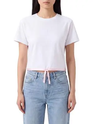 Repetto Stretch Cotton T-shirt With Bow Appliqué And Embroidery White