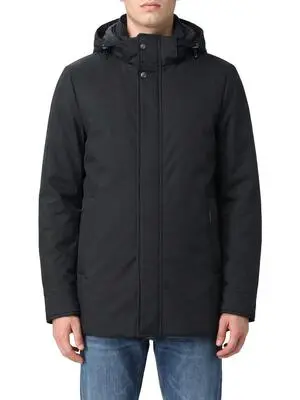 MOORER Water-repellent Knee-length Parka With Goose Down Padding - Blue