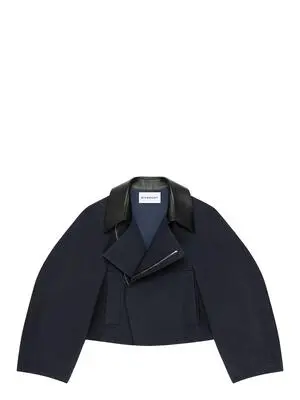 Givenchy Cotton-wool Cropped Jacket - Navy