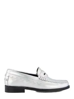 TORAL SHOES Metallic Scalloped-trim Loafers