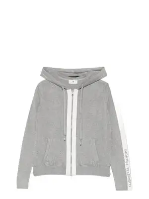 Elisabetta Franchi Logo-print Side-stripe Hoodie - Grey